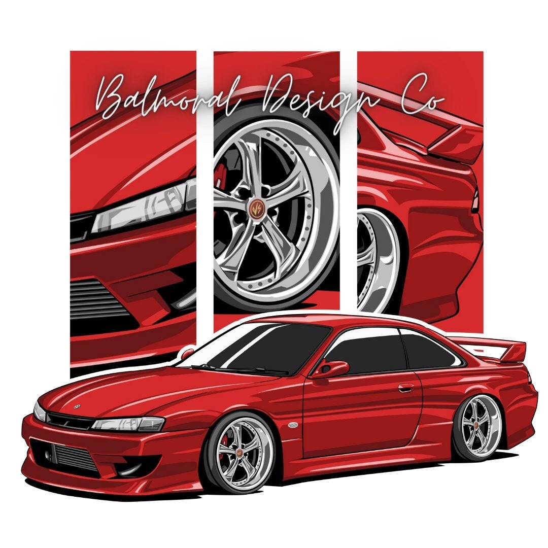 Nissan S14 Silvia 200sx Print Poster ~ Car Gifts ~ Car Wall Art ~ Car ...