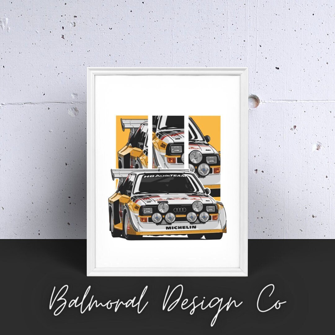 Audi Sport Quattro Rally Print Poster ~ Car Gifts ~ Car Wall Art ~ Car ...