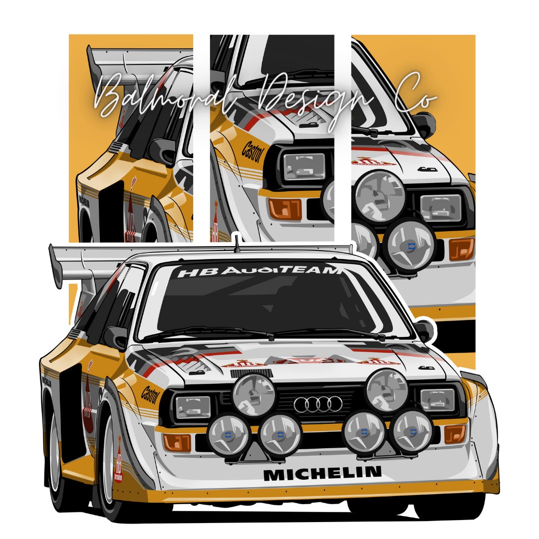 Audi Sport Quattro Rally Print Poster ~ Car Gifts ~ Car Wall Art ~ Car ...