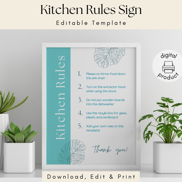 Kitchen Rules - Etsy