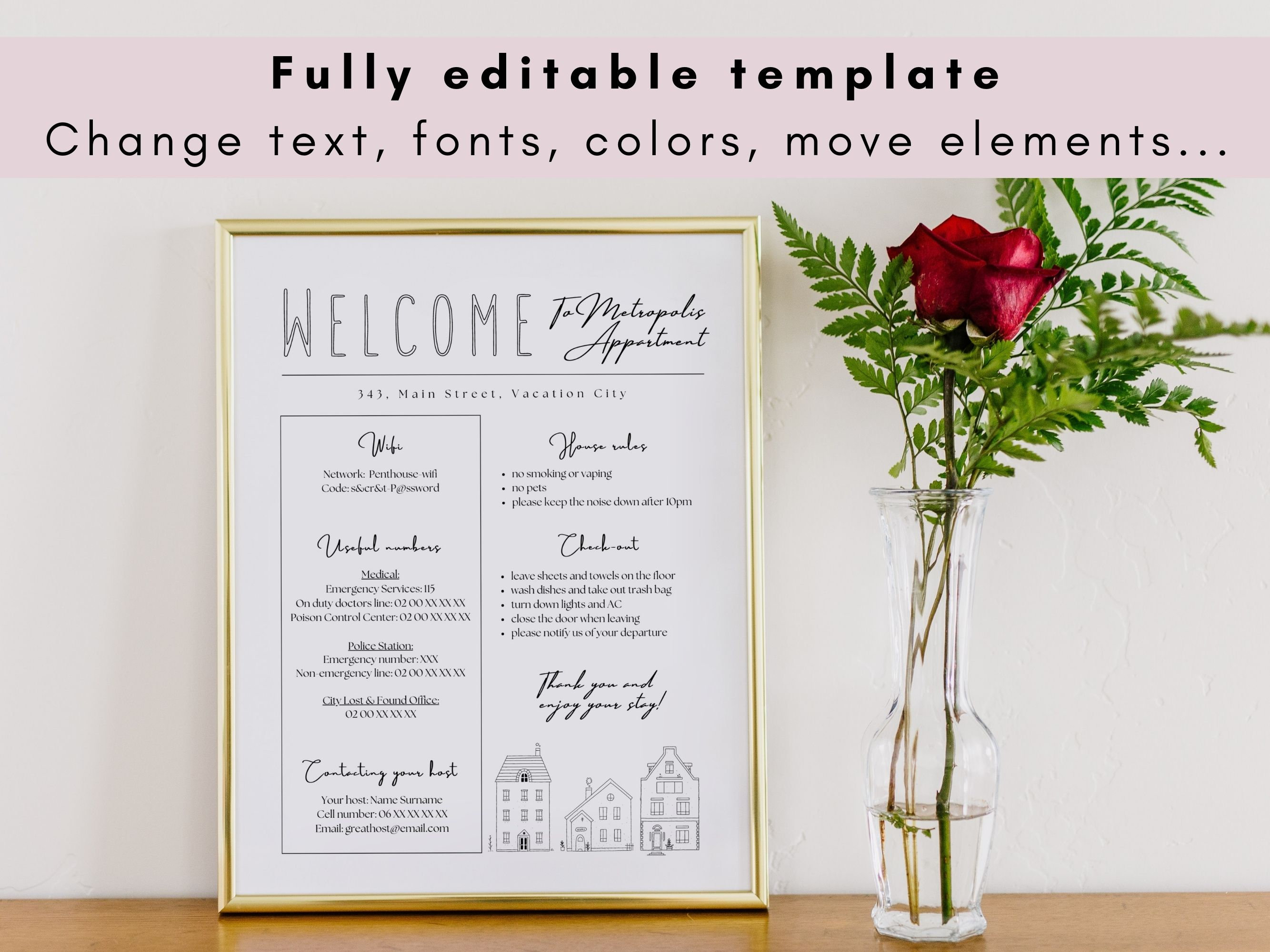 Welcome Sign Template Editable in Canva Printable Entry Way - Etsy ...