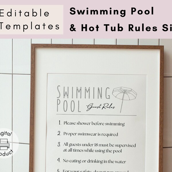 Pool Rules Sign - Etsy
