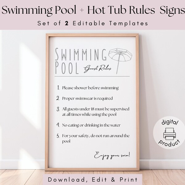 Pool Rules Sign - Etsy