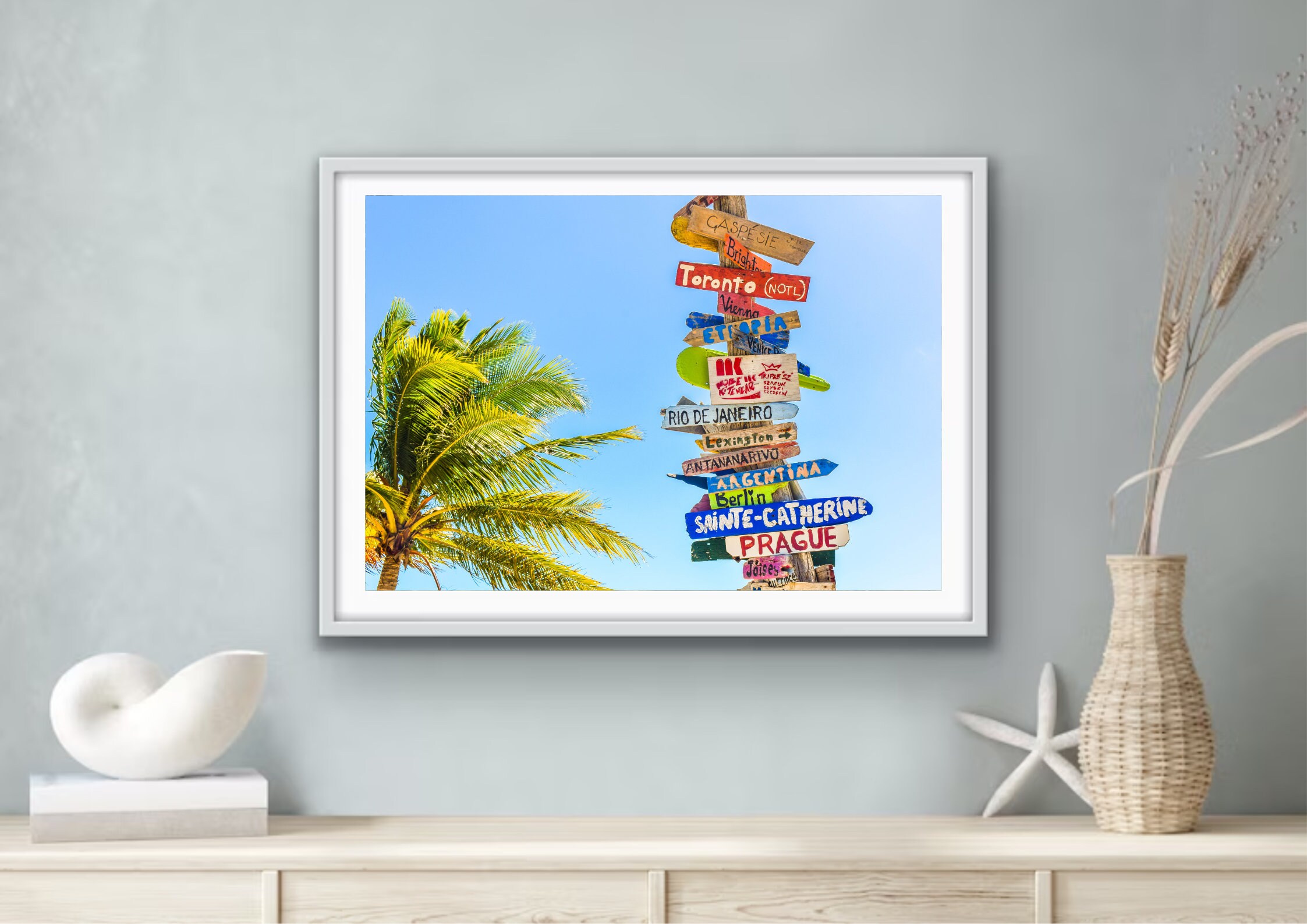 Long Bay Beach, Turks and Caicos Islands Poster-crossroads Signs Photo ...