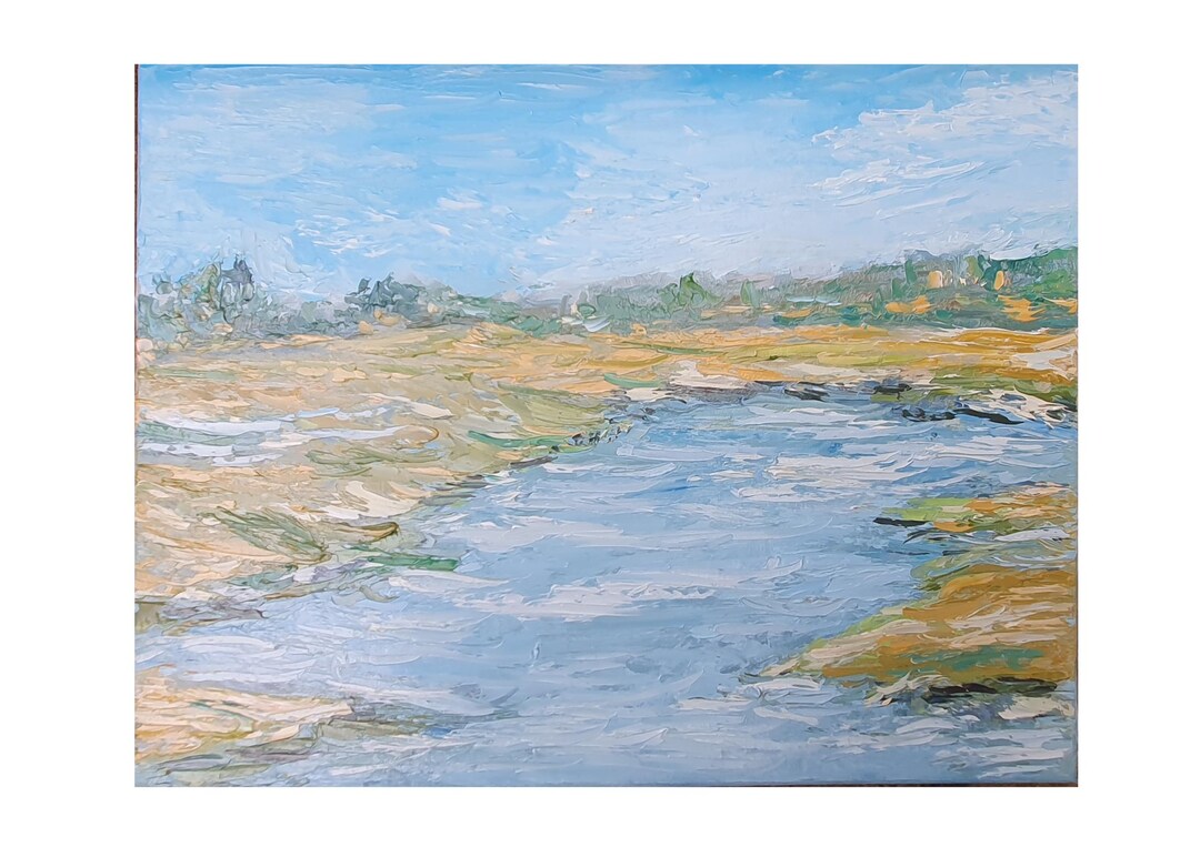 Original Louisiana Lowcountry Marsh Oil Painting: Abstract Landscape ...