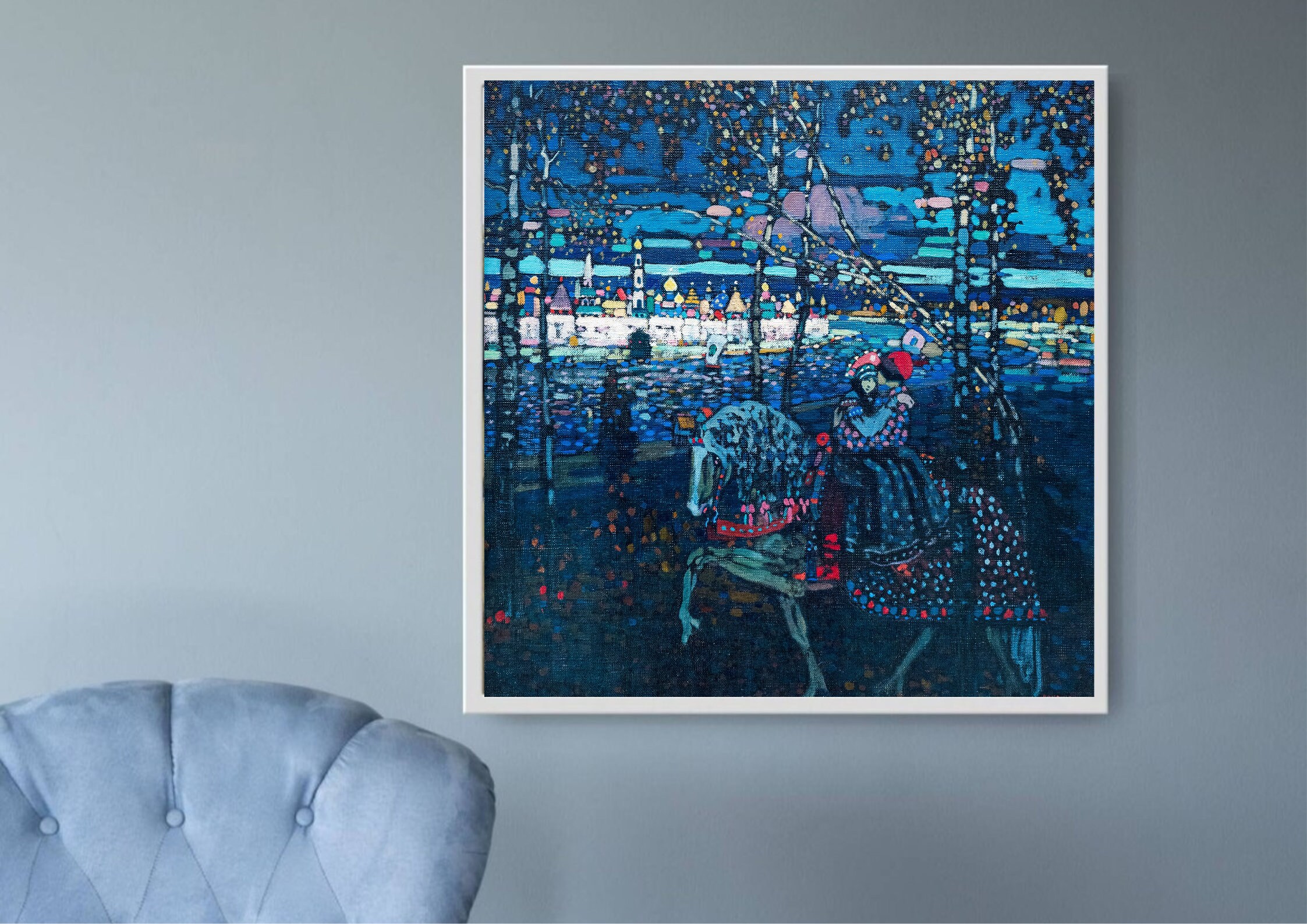 Riding Couple 1906 by Wassily Kandinsky Man and Woman Riding a Horse ...