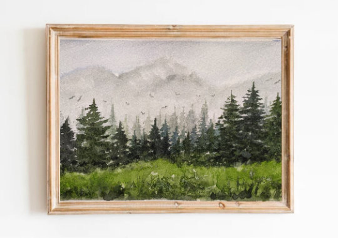 Appalachian Mountains Painting 68 Original Watercolor Evergreen ...