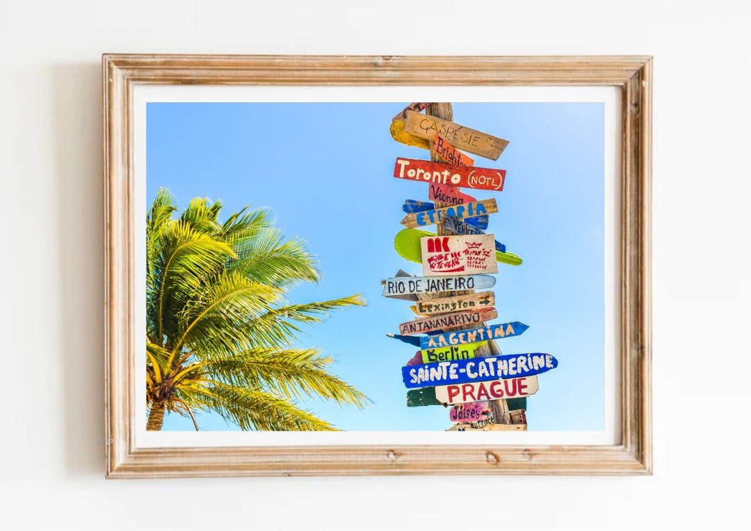 Long Bay Beach, Turks and Caicos Islands Poster-crossroads Signs Photo ...