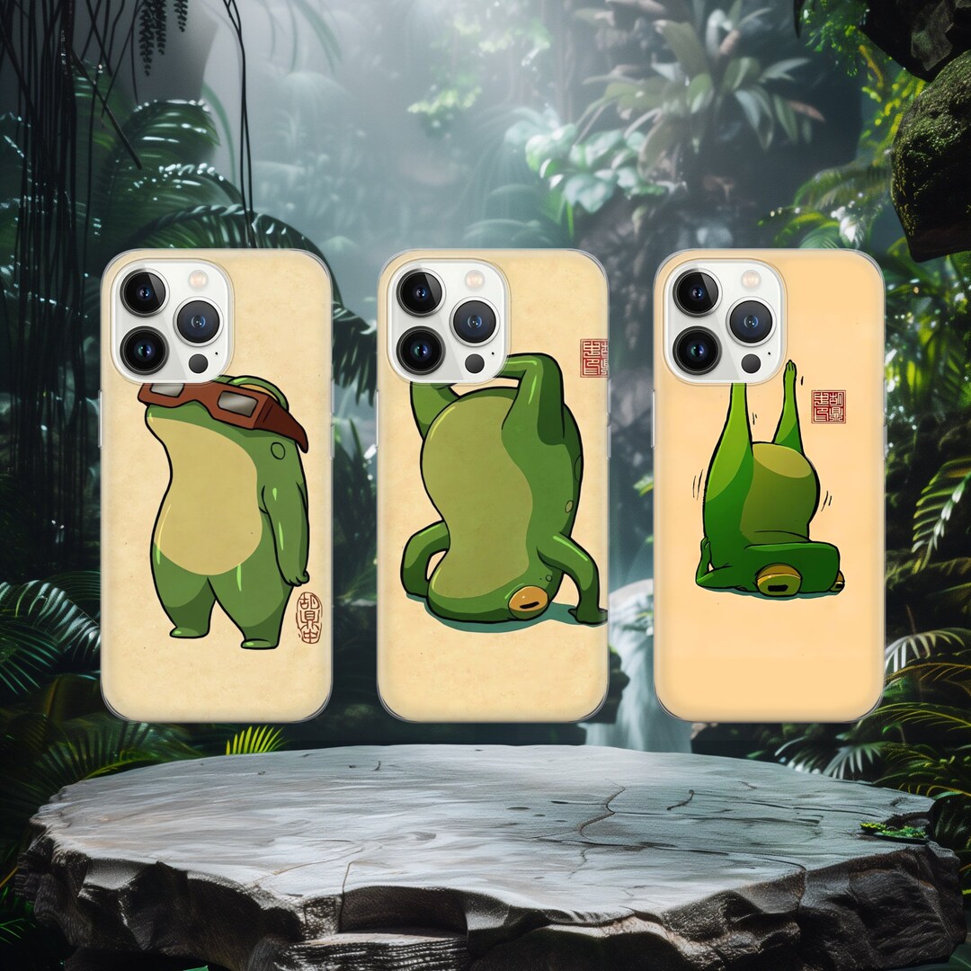 Funny Frogs Phone Case Frogs Cottage Core Cover for iPhone 16 Pro, 15 ...