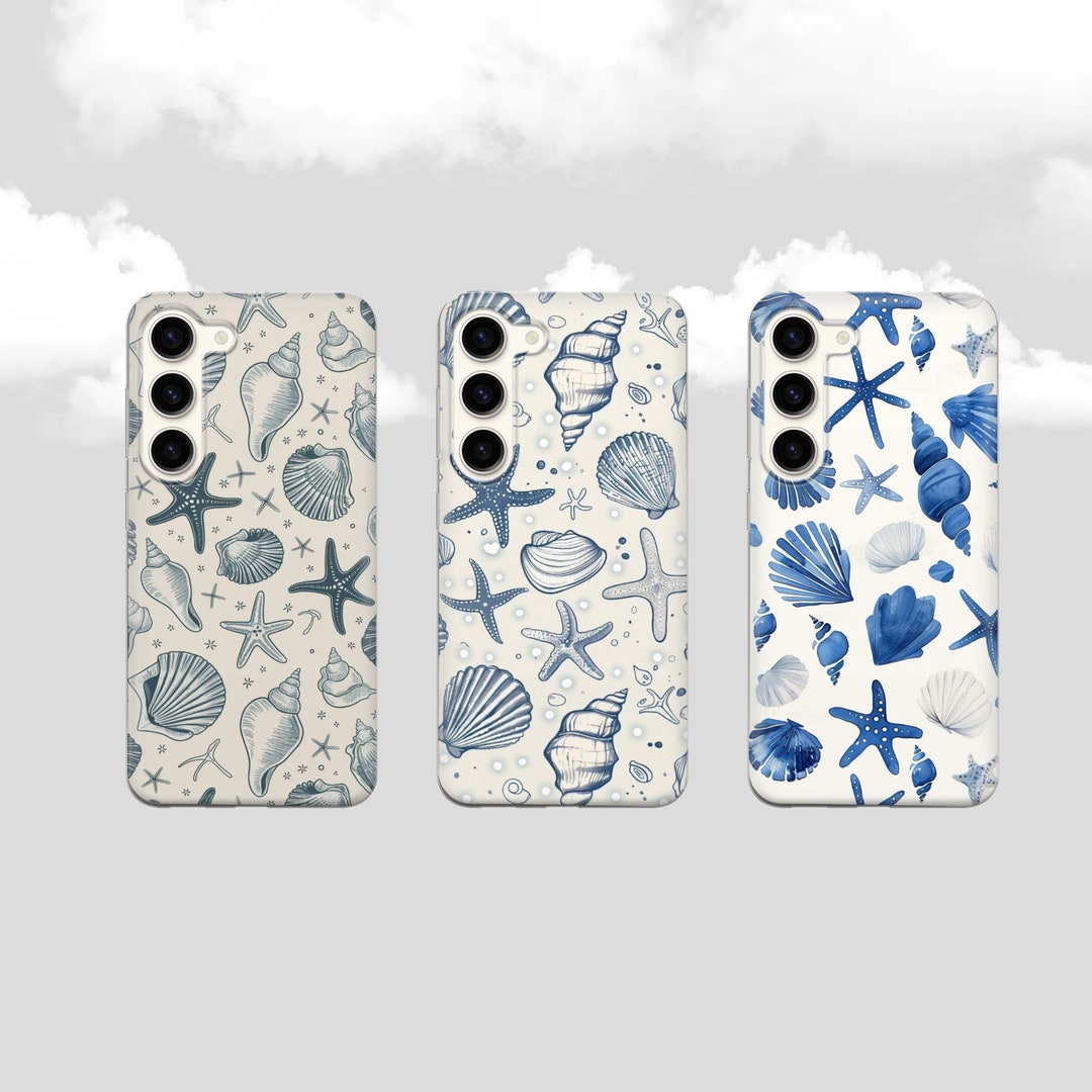 Blue Seashell Phone Case: Sealife TPU Gel Cover for Iphone, Samsung and ...