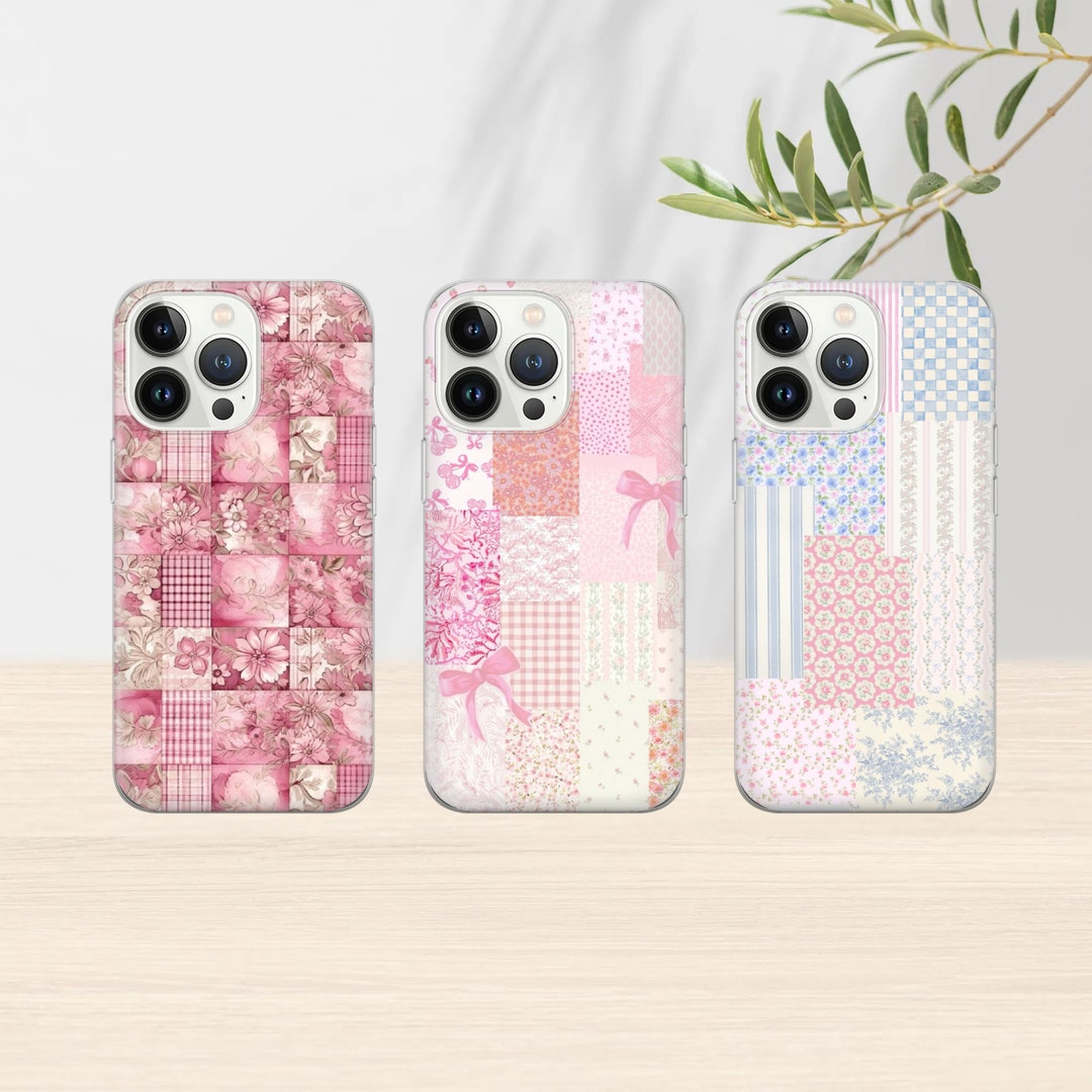 Lacey Quilt Phone Case Blushing Floral Cover for iPhone 16 Pro, 15, 14 ...