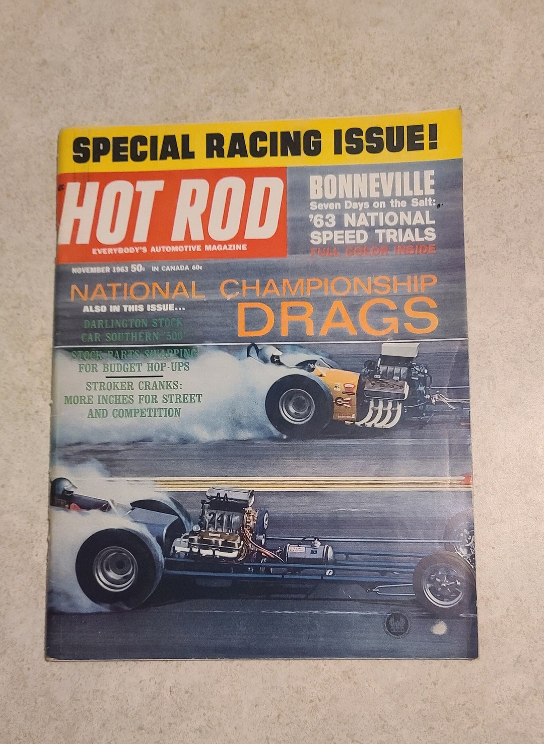 Vintage Hot Rod Magazine November 1963 National Championship Drags - Etsy
