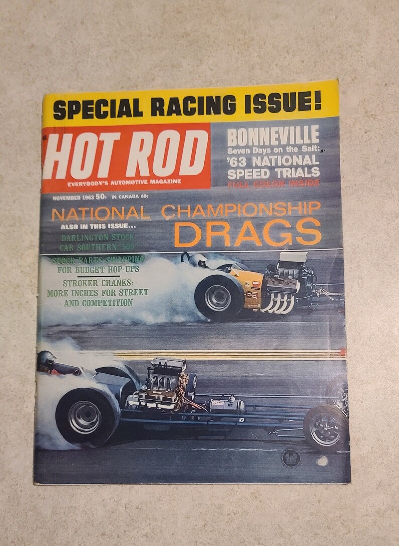 Vintage Hot Rod Magazine November 1963 National Championship Drags - Etsy