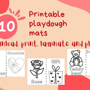 Valentine's Day PRINTABLE PLAYDOUGH MATS Kindergarten Activity Pdf ...
