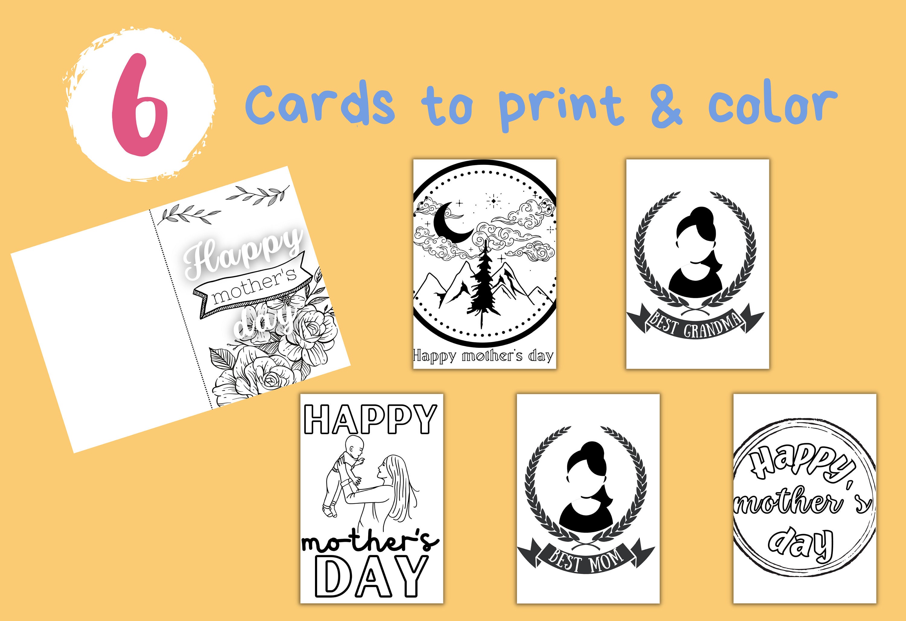 Mother's Day Cards & Fill in the Blanks Activity. Printable. Mother's ...