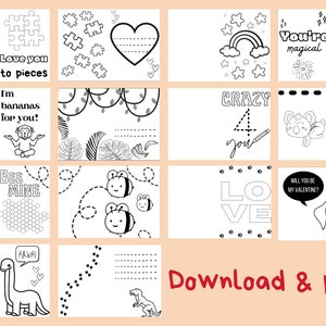 Printable Valentine's Day Cards to Color Kids Valentines Day Cards ...