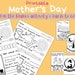 Mother's Day Cards & Fill in the Blanks Activity. Printable. Mother's ...