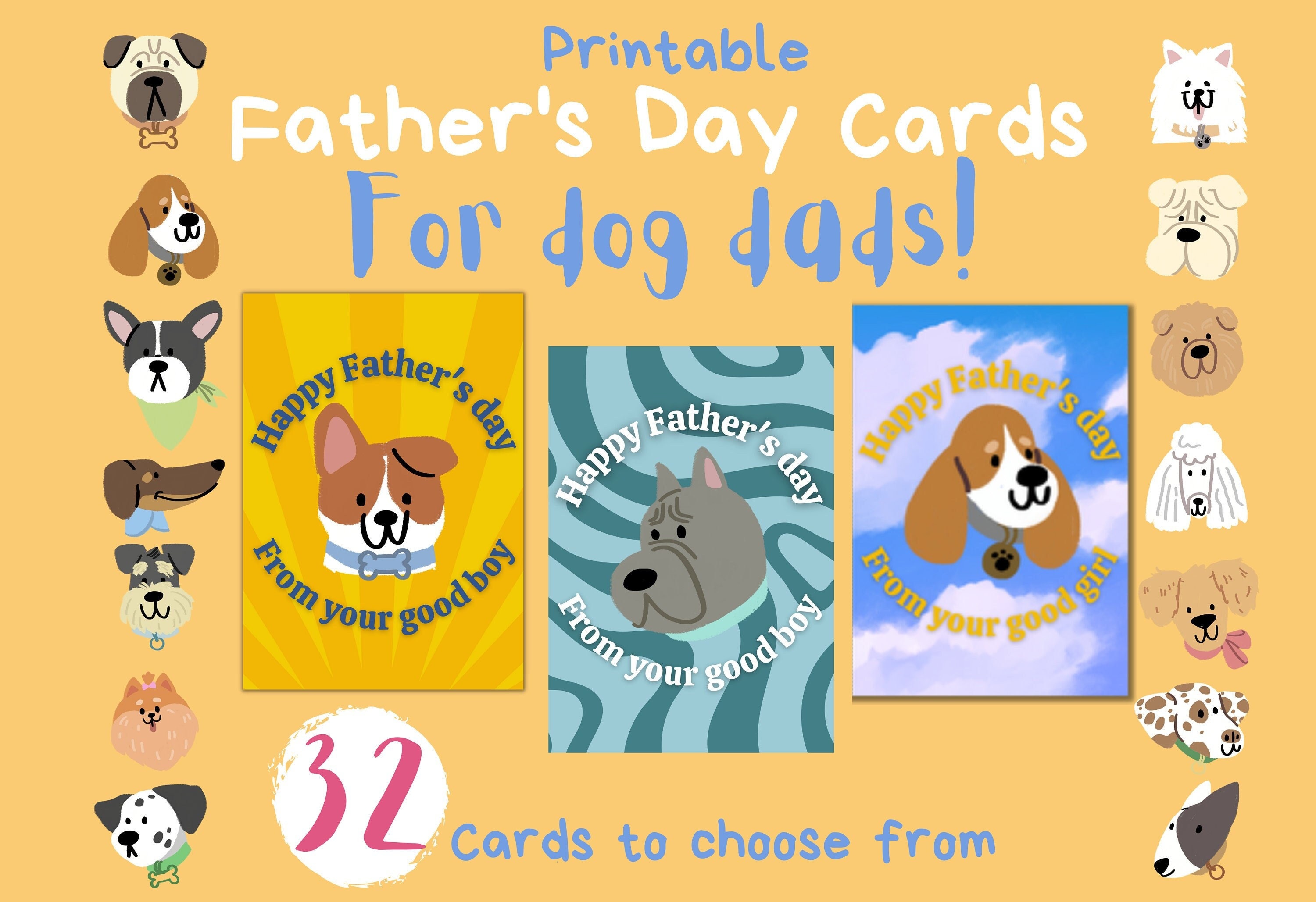 Father's Day Cards From Dogs. Father's Day Gift From Dogs. Gift for Dog ...