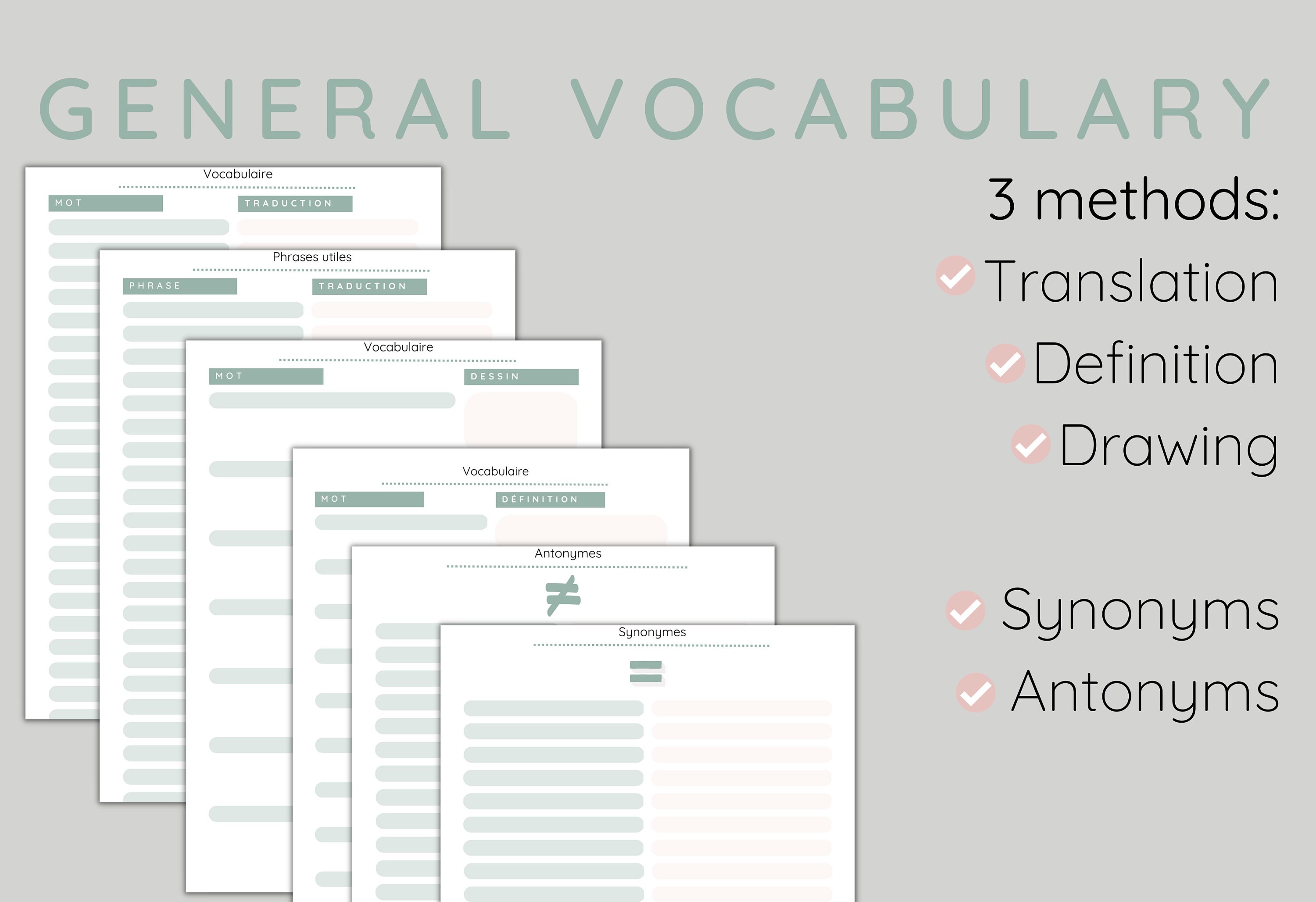 French Learning Notebook. French Learning Planner. Digital & Printable. Language Learning. for ...