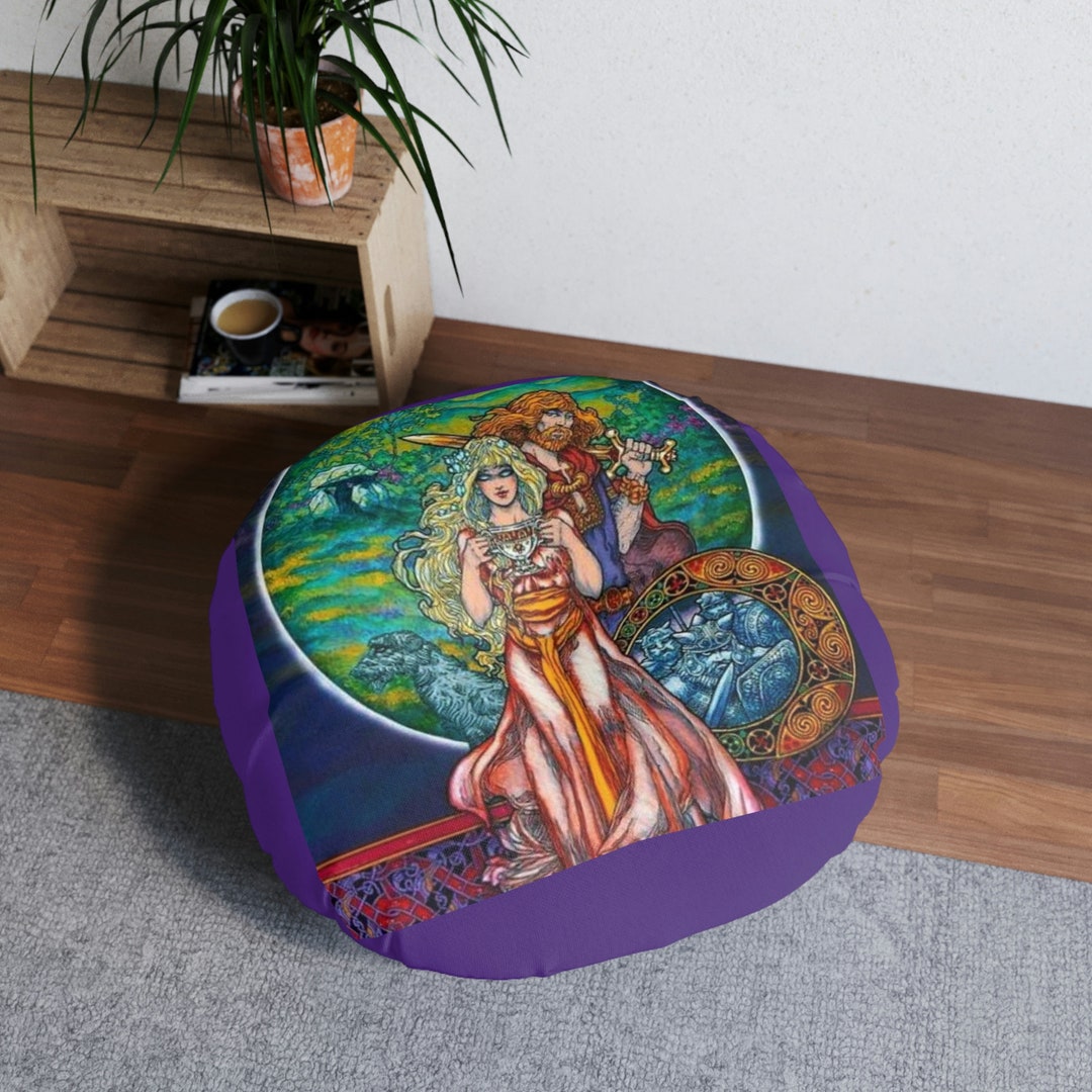 Celtic Goddess Macha Pillow, Round - Etsy