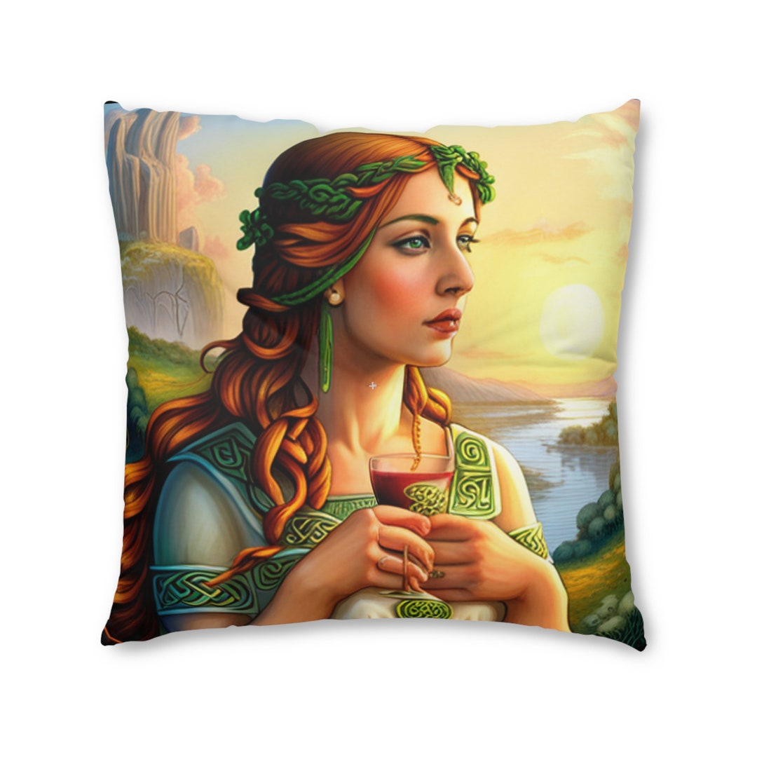 Tufted Floor Pillow: Celtic Woman Art, Double-sided Print - Etsy
