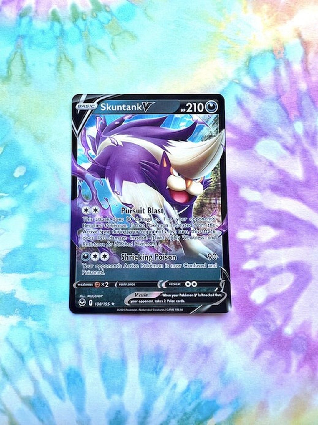 Skuntank V Ultra Rare Pokemon Card Silver Tempest Set Real Authentic - Etsy