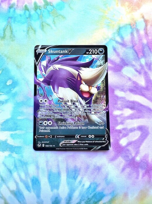 Skuntank V Ultra Rare Pokemon Card Silver Tempest Set Real Authentic - Etsy