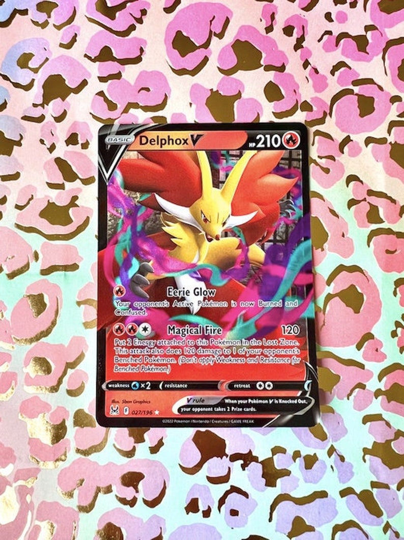 Delphox V Ultra Rare Pokemon Card Lost Origin Real Authentic - Etsy