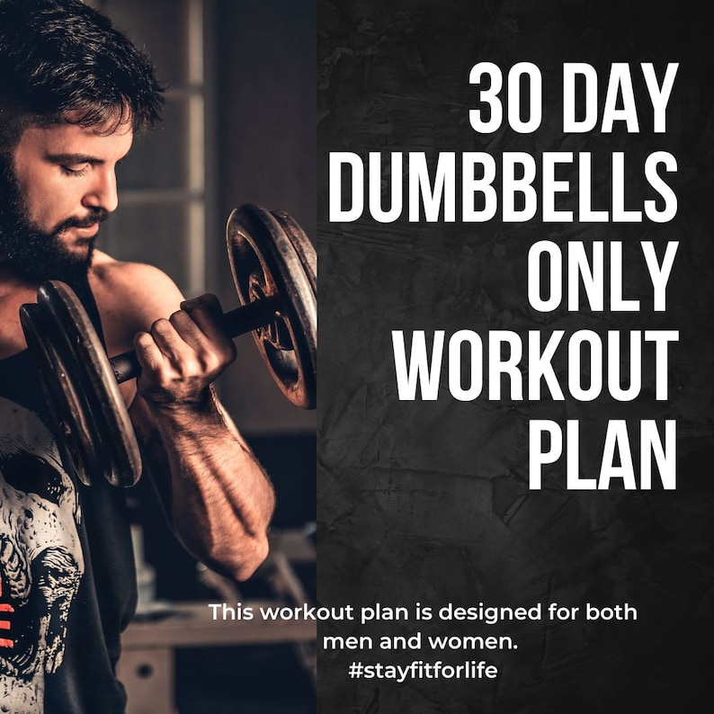 30 Day Dumbbells Only Workout Plan - Etsy