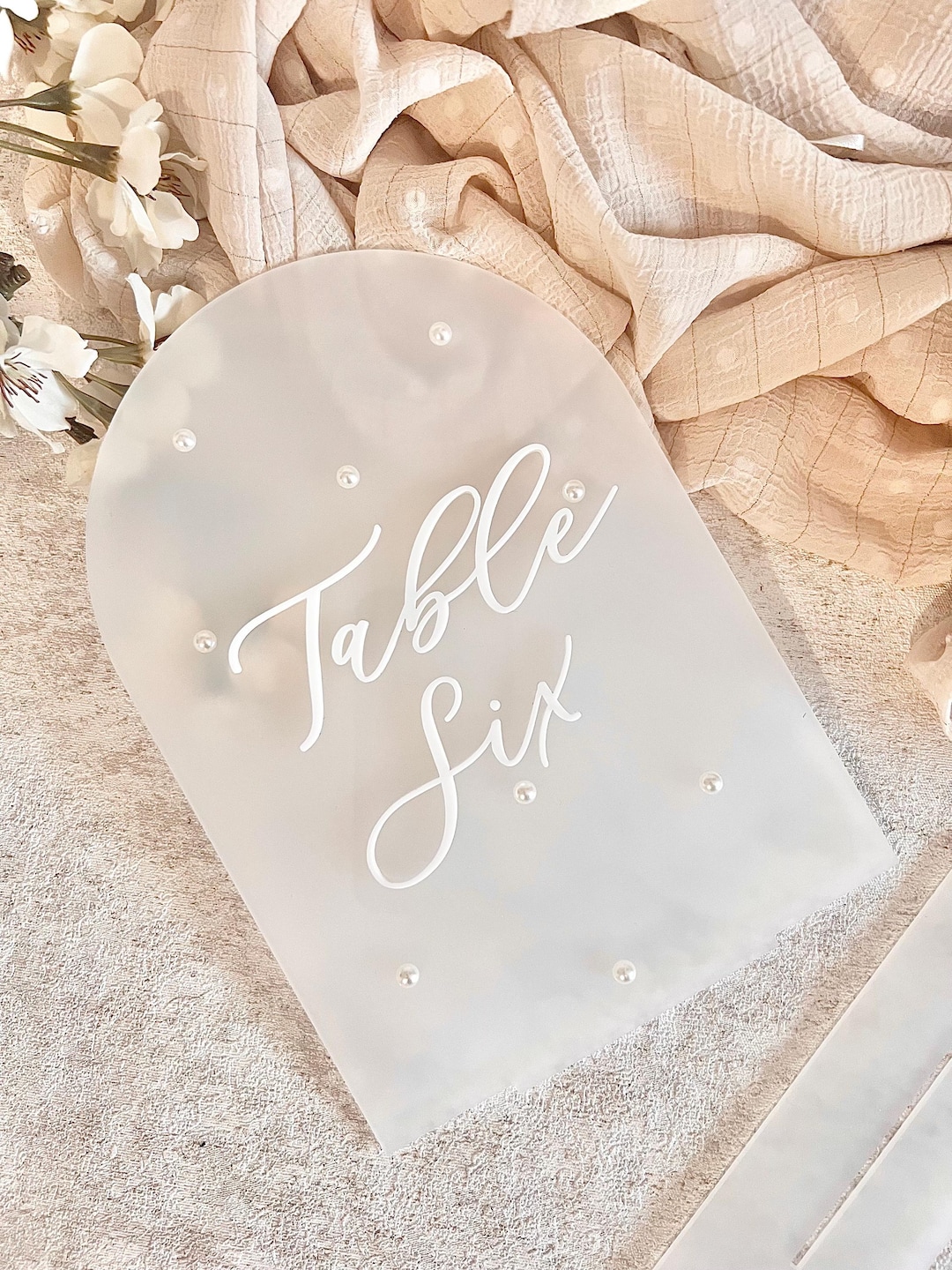 Handmade Acrylic Wedding Table Numbers With Pearl Decor - Etsy