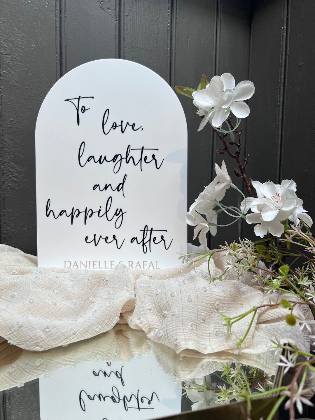 Bespoke Wedding Sign, Welcome Sign, Arched Acrylic Sign, Love and ...