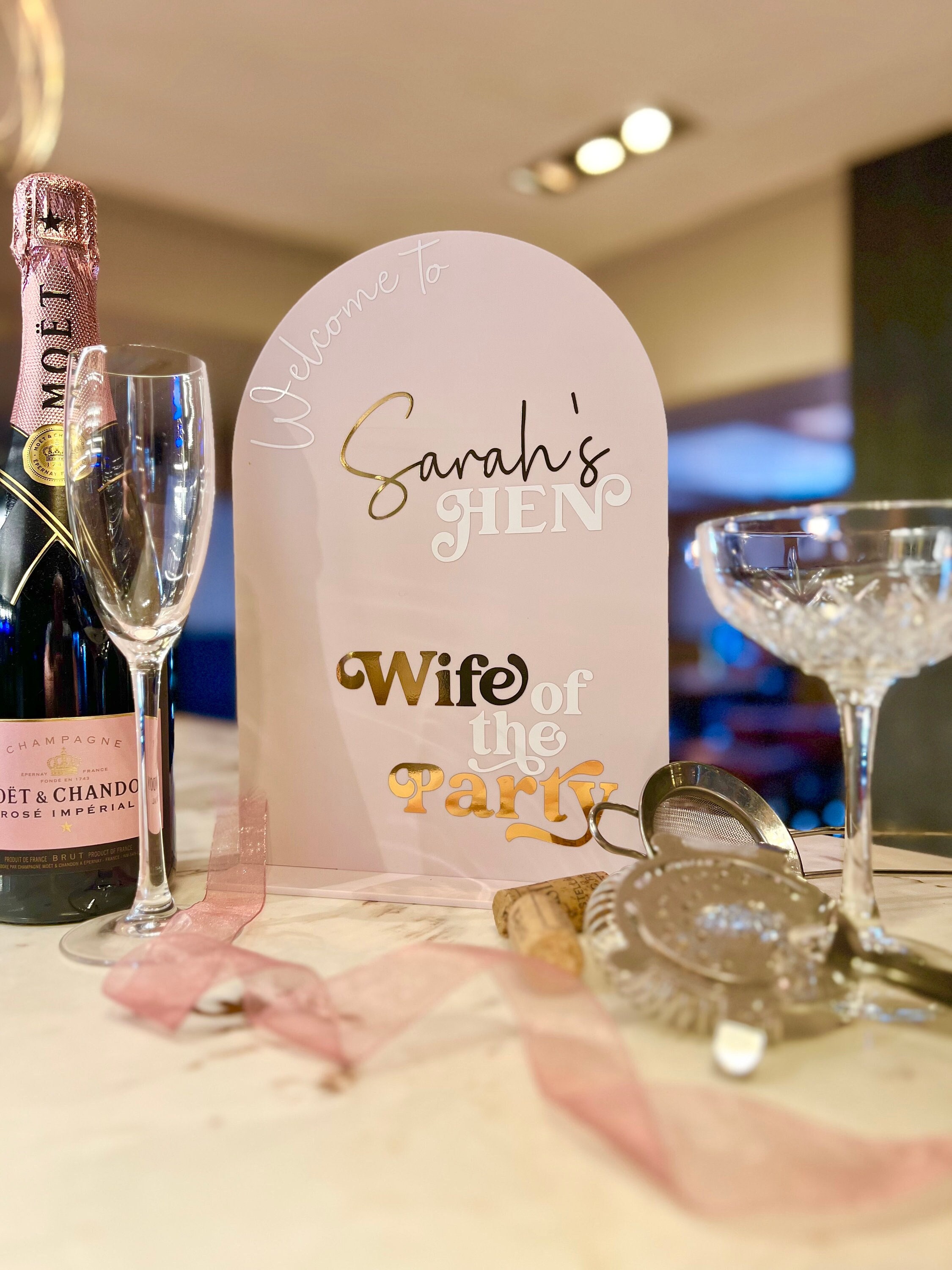 Hen Party Sign Welcome Sign Wife of the Party Bachelorette - Etsy UK