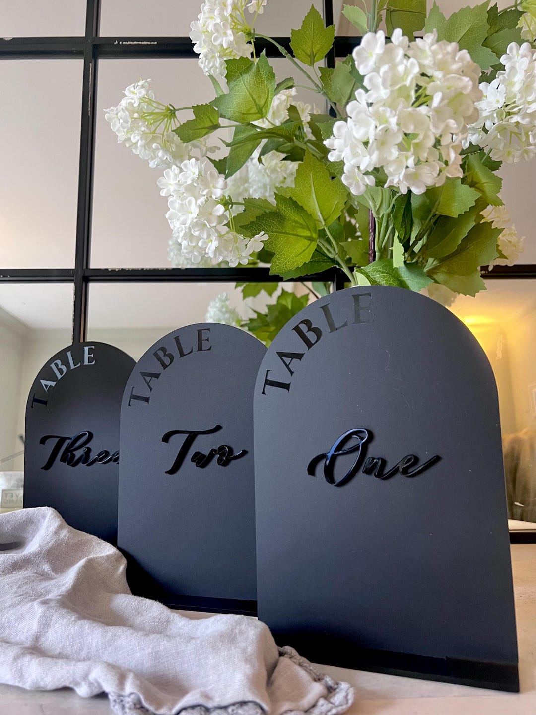 Black Wedding Table Numbers, Monochrome Wedding Decor, Wedding Signage ...