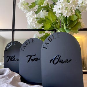 Black Wedding Table Numbers, Monochrome Wedding Decor, Wedding Signage ...