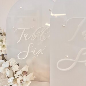 Handmade Acrylic Wedding Table Numbers With Pearl Decor - Etsy