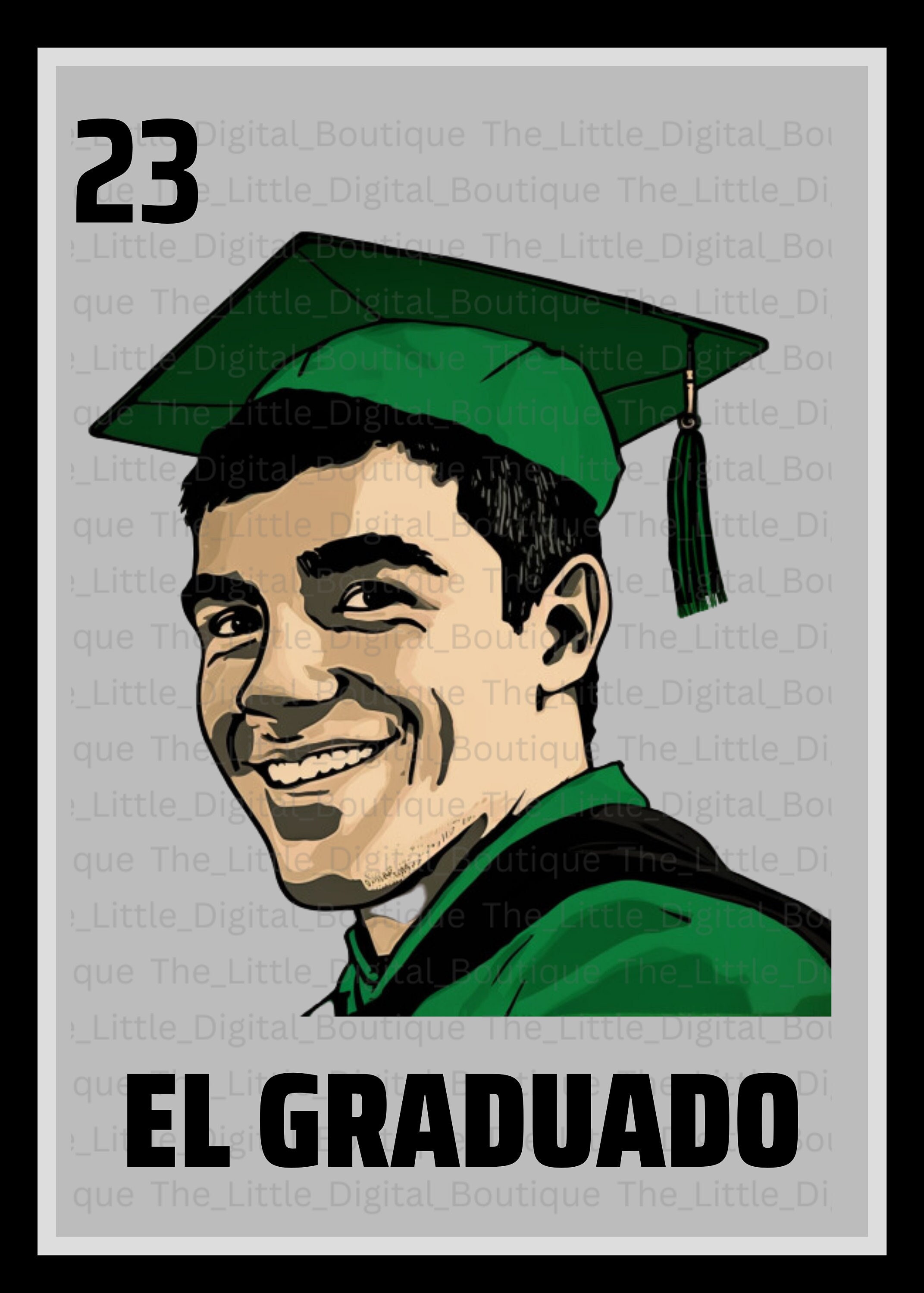 Loteria Design: El Graduado (green) - Etsy