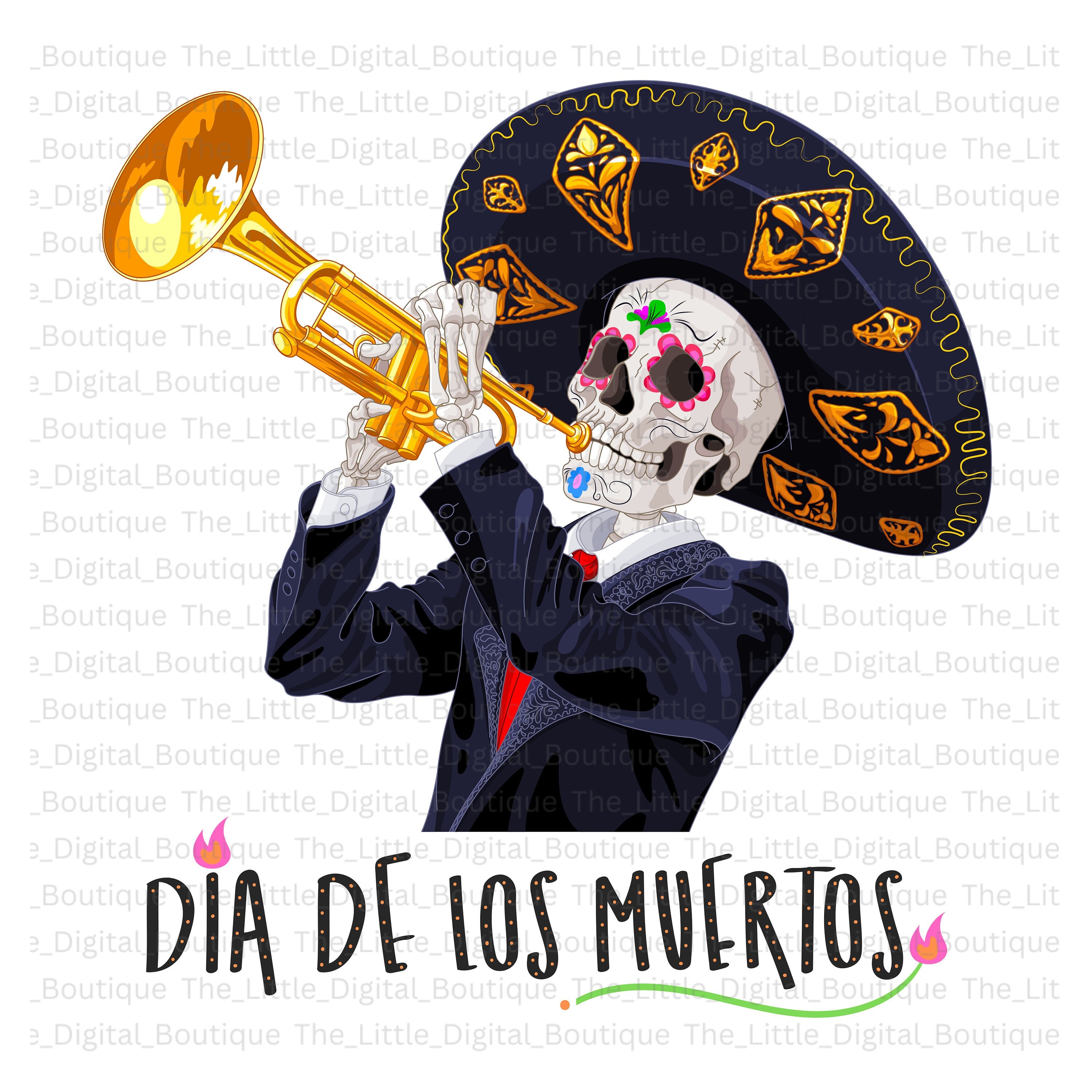 Dia De Los Muertos Mariachi With Trumpet - PNG Digital Download - Etsy