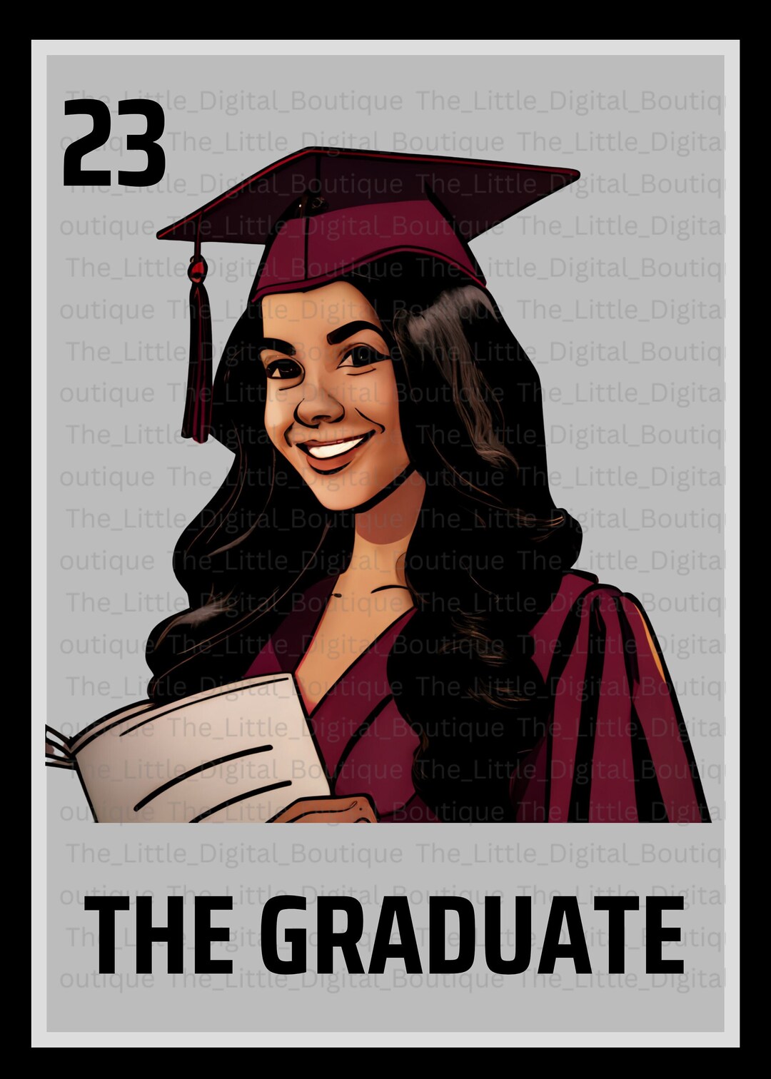 Loteria Design: the Graduate (maroon) - Etsy