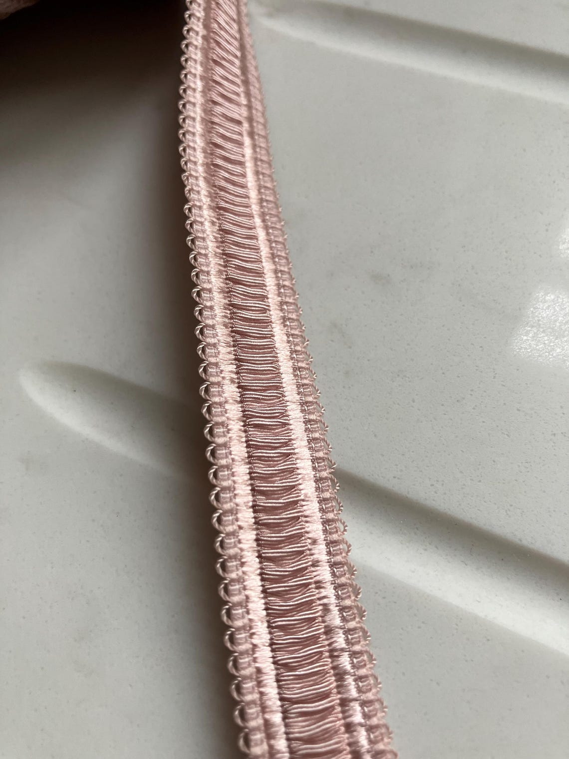 15mm Taupe Rose Textured Bra and Lingerie Elastic Strap. Ruched Satin ...