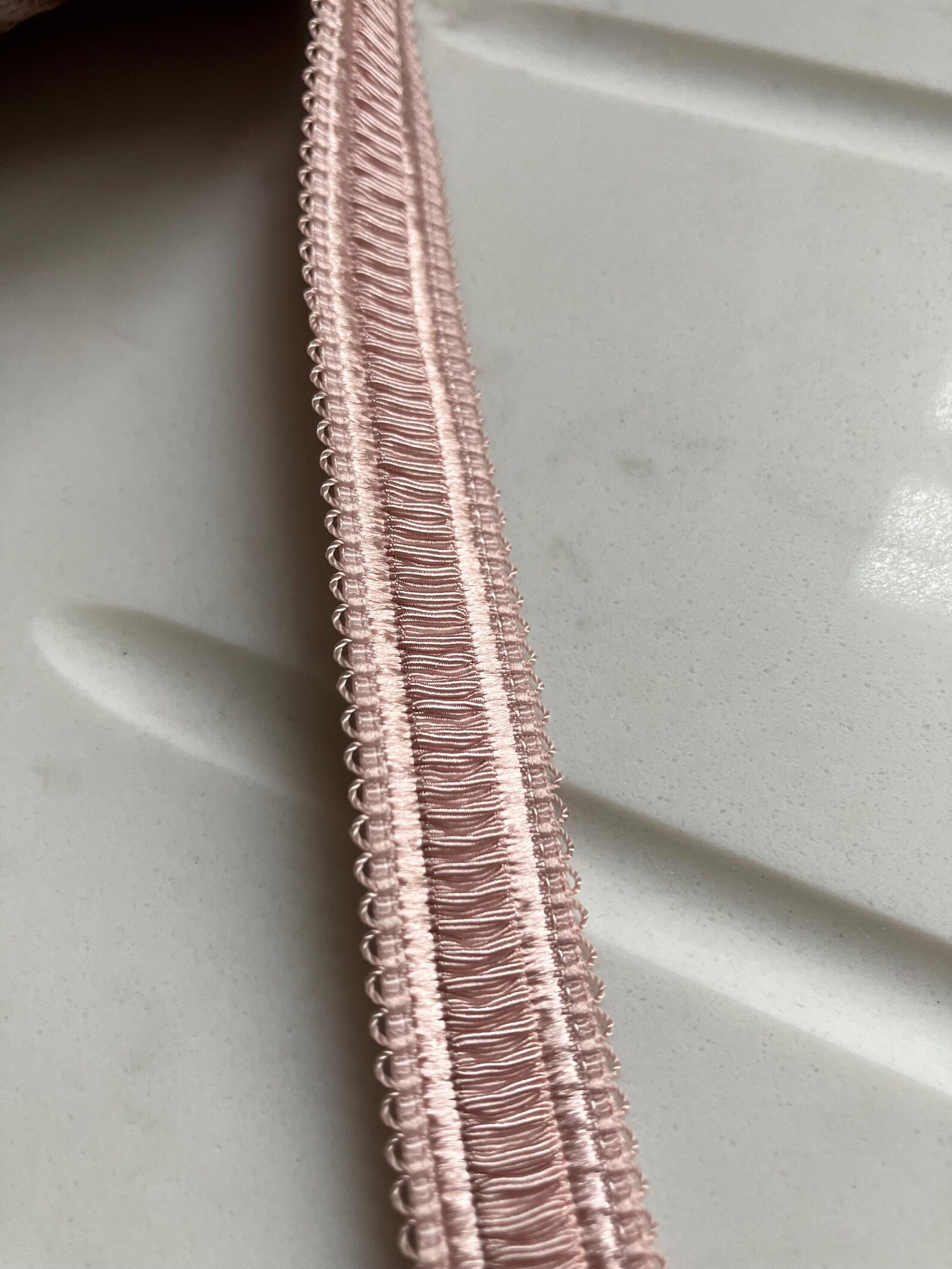 15mm Taupe Rose Textured Bra and Lingerie Elastic Strap. Ruched Satin ...