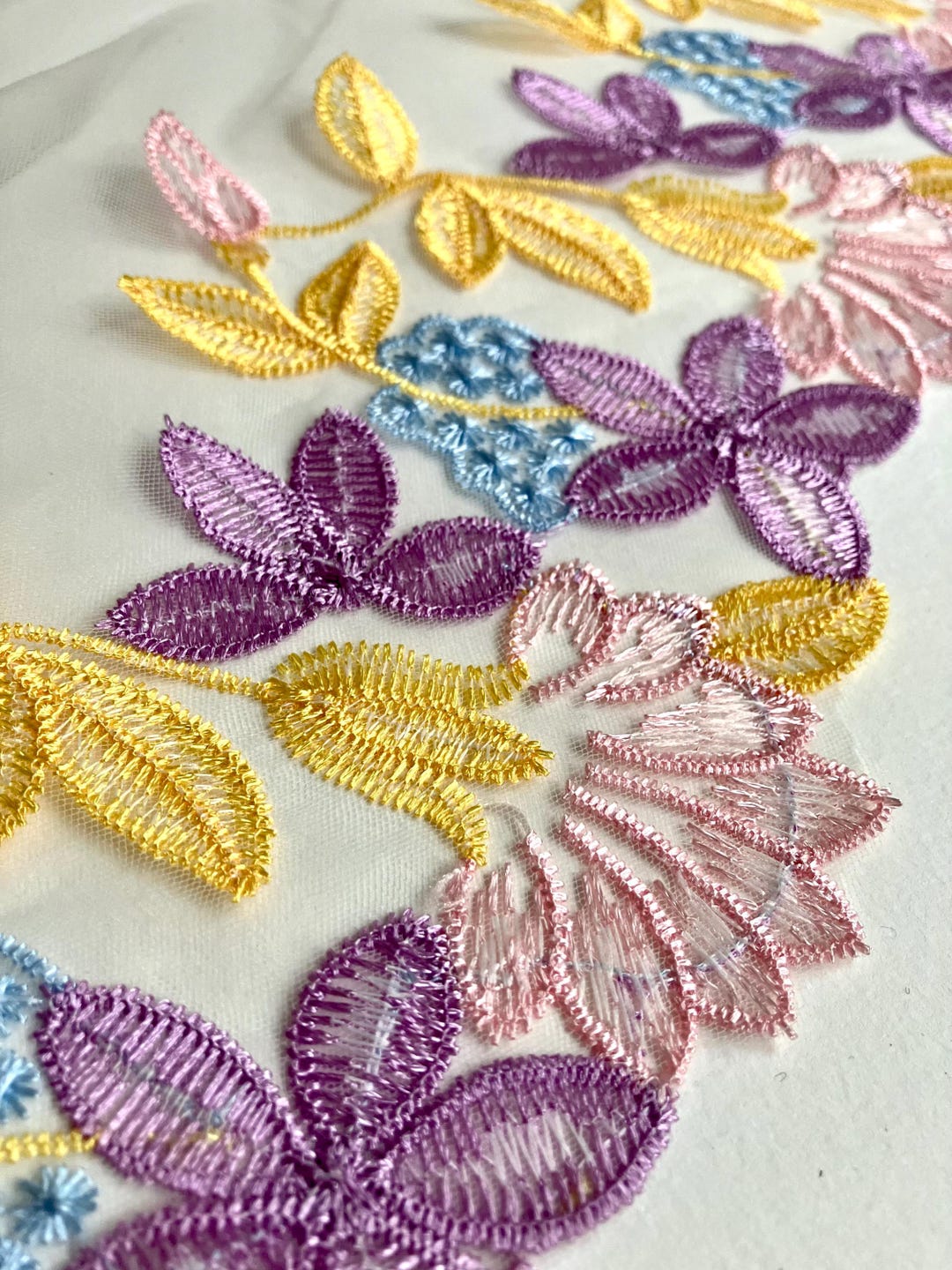 Esther - Embroidered Tulle Lace for Bra / Lingerie Making. Bilateral ...