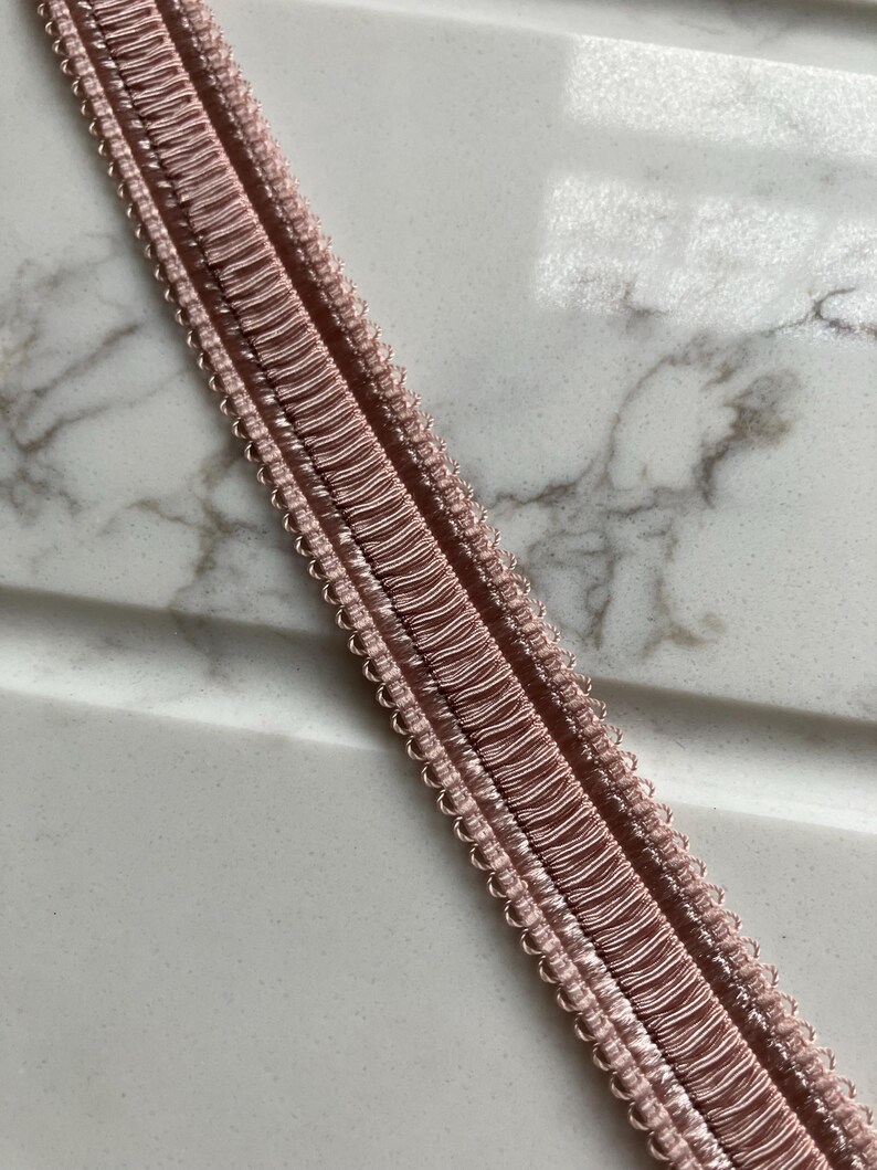 15mm Taupe Rose Textured Bra and Lingerie Elastic Strap. Ruched Satin ...