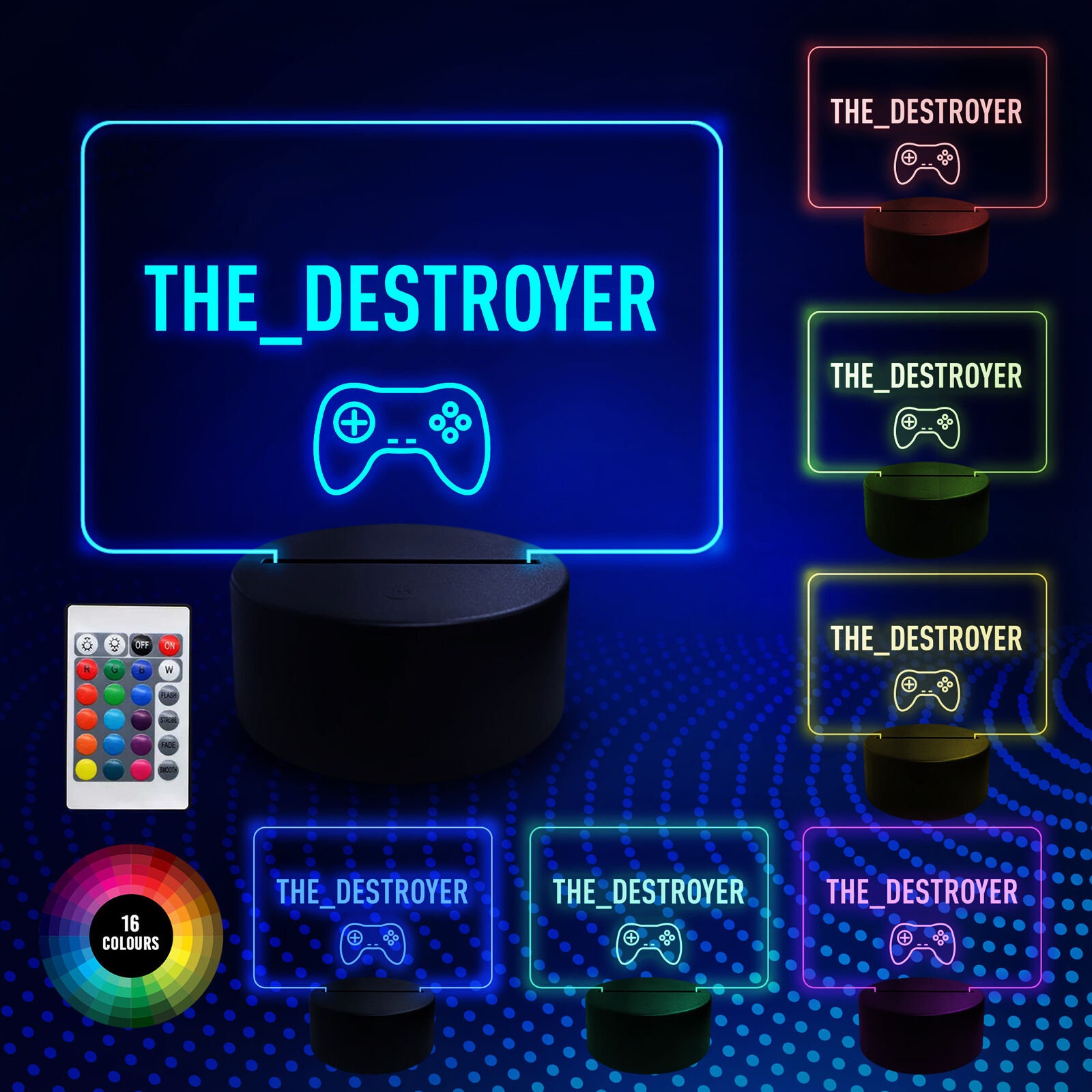 Personalised LED Gaming Name Tag Sign Gamer Tag Gaming Light Video ...