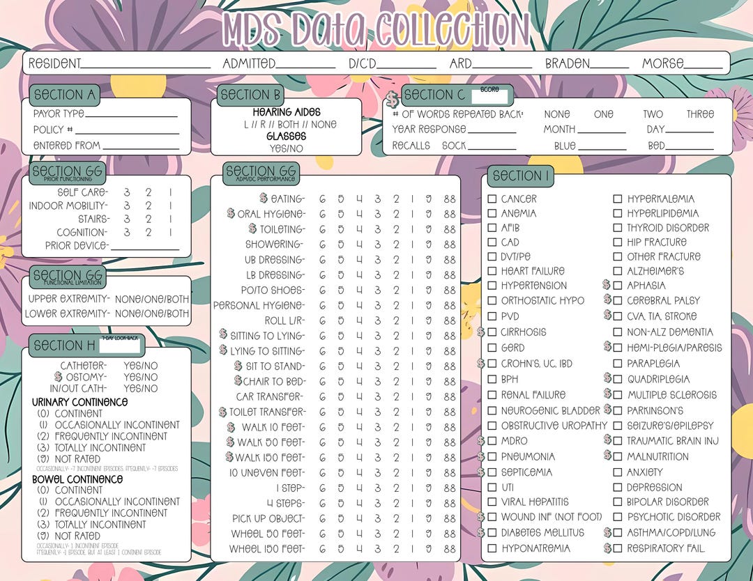 MDS Cheat Sheet Care Plan Bundle - Etsy