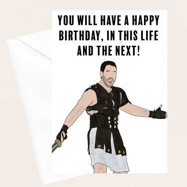 Gladiator Birthday Card - Etsy
