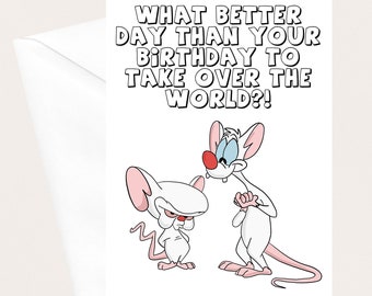 Pinky and the Brain Birthday Card - Etsy Ireland