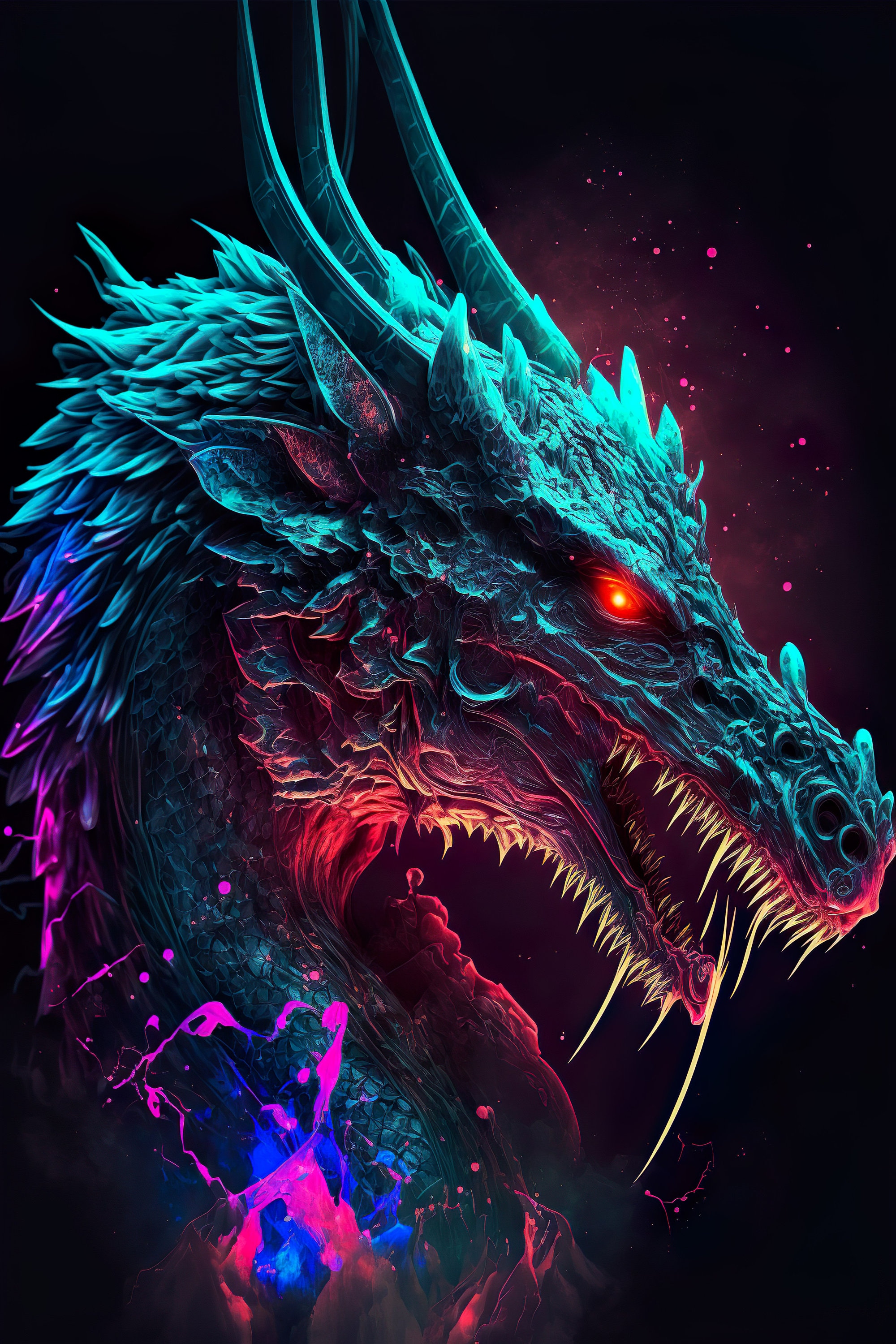 Cool Neon Dragon Backgrounds