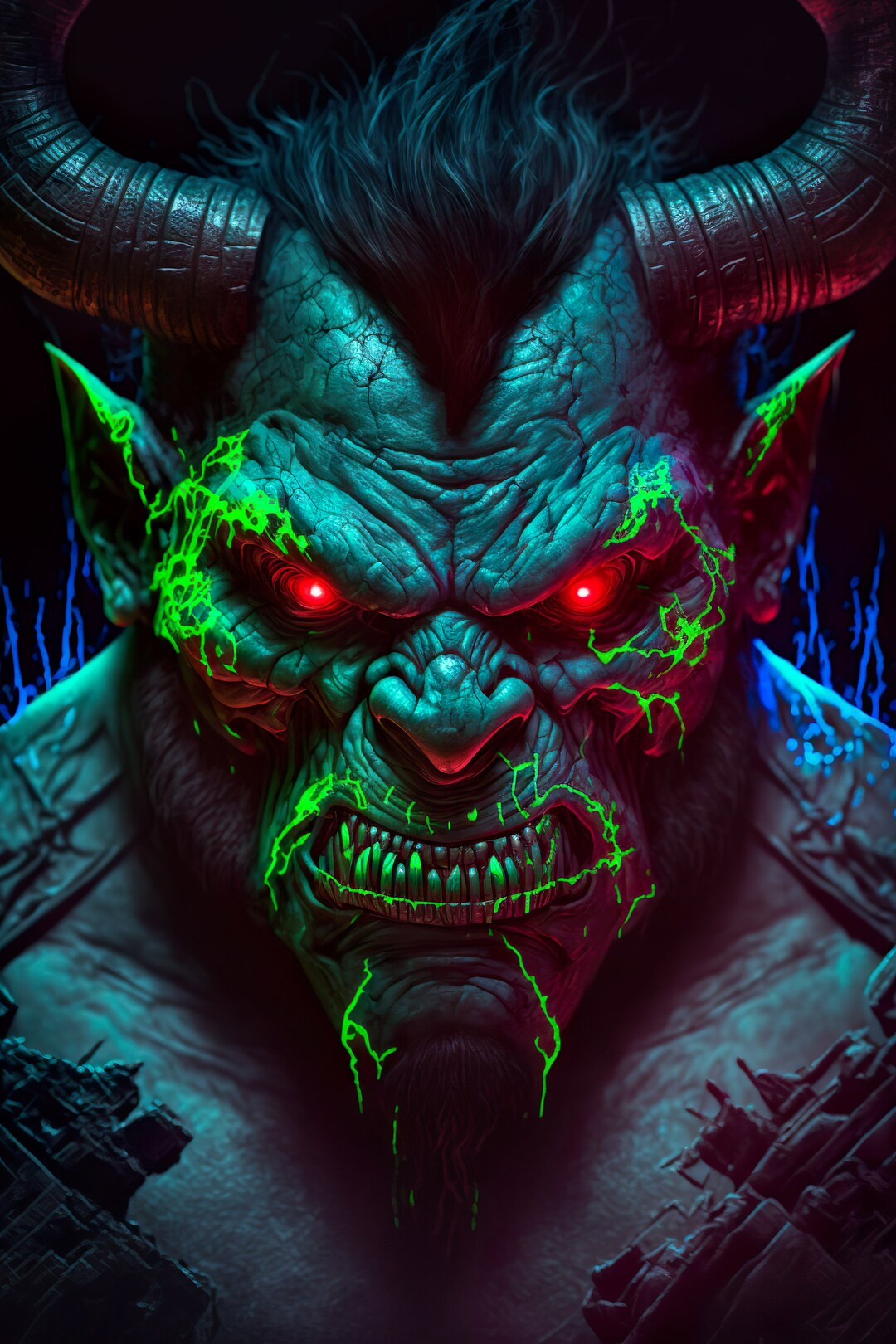 Neon Gothic Ogre Digital Print High Resolution 8192 X 12288 Pixels 300 ...