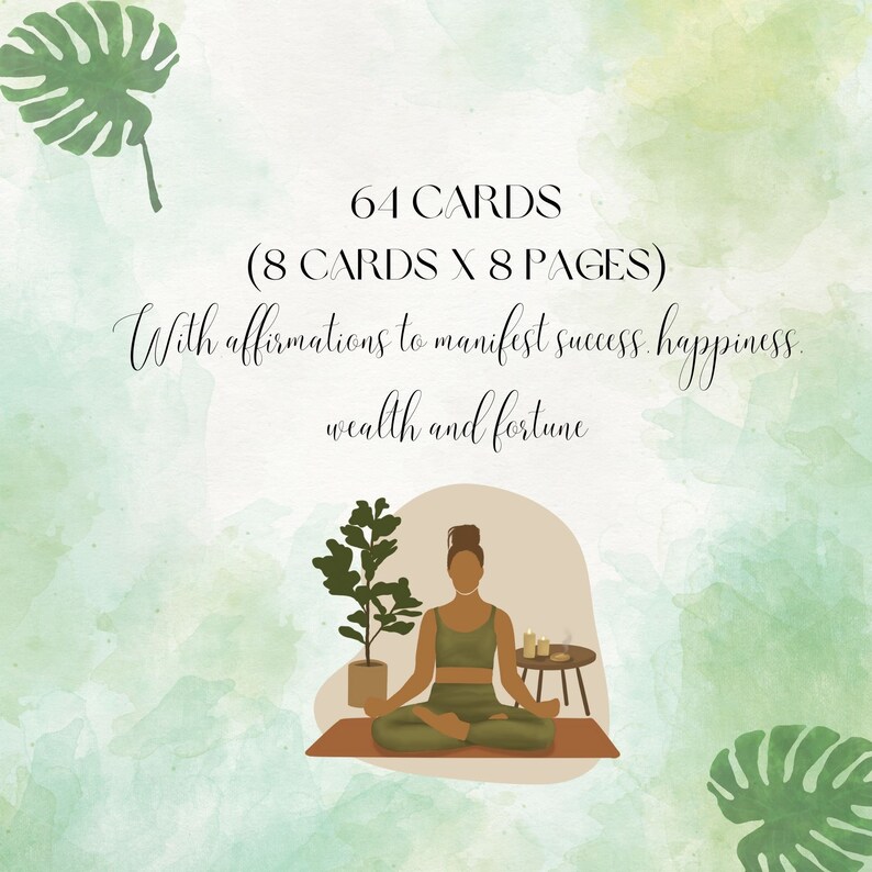 64 PRINTABLE Affirmation Cards, Positive Affirmations, Mantra, Law of ...