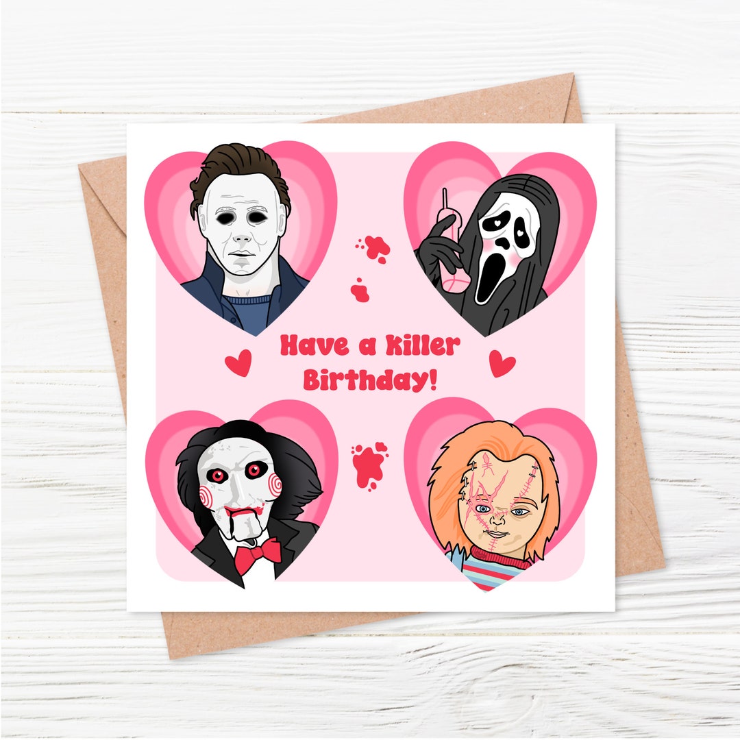 Scary Movie Birthday Card Have a Killer Birthday Card for Husband, Wife ...